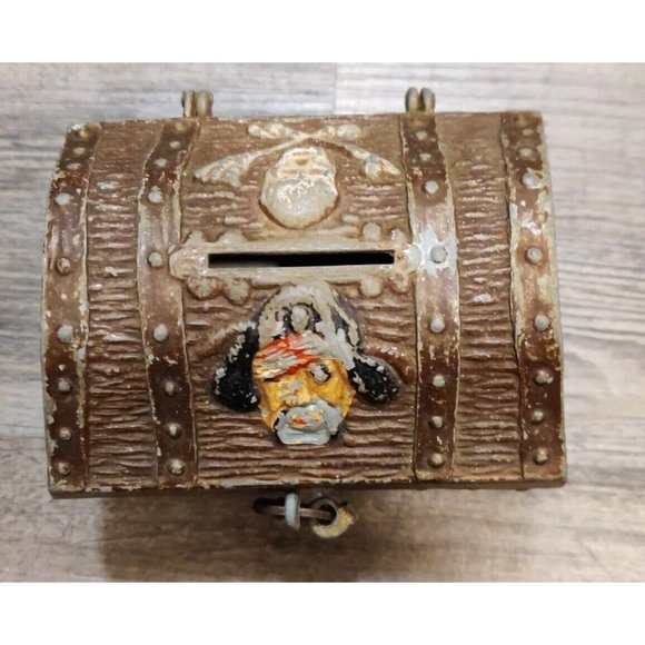 EJ Kahn | Toys | Vintage Painted Metal Pirate Treasure Chest Bank Ej ...
